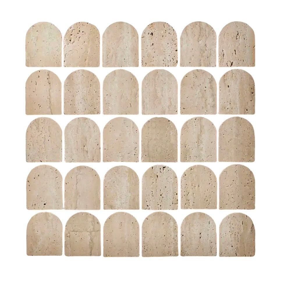 Mini Arch Rome Natural Travertine Mosaic Tile Honed 306x298 – Homer Hub
